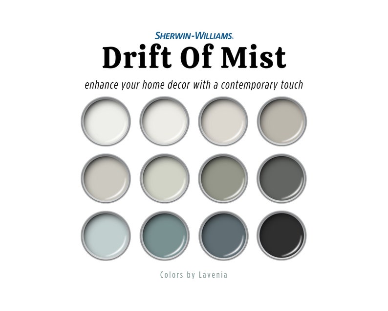 Drift of Mist Sherwin Williams Color Palette, Home Paint Color Palette ...