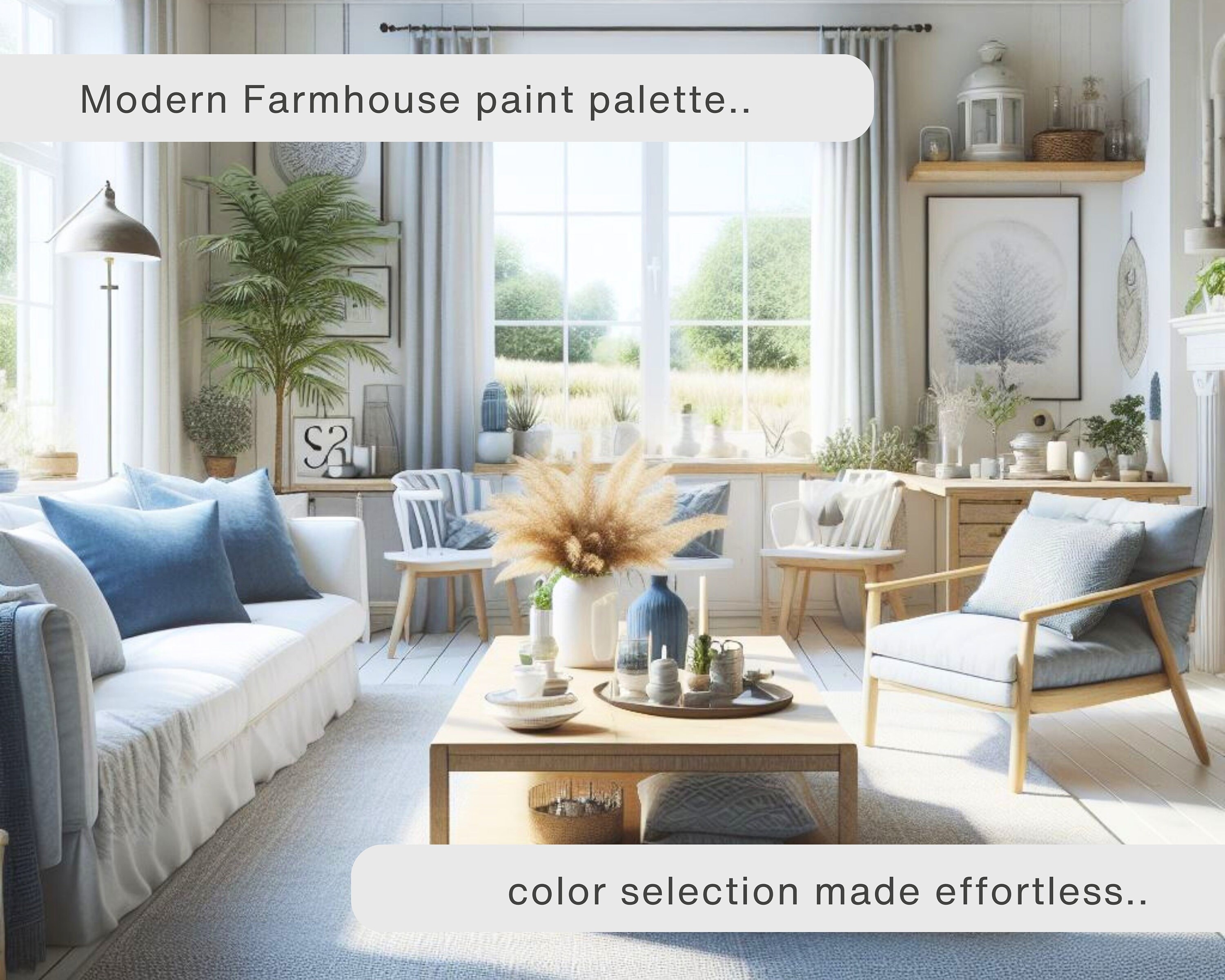 Modern Farmhouse Color Palette: Sherwin Williams Blue Paint Palette for ...