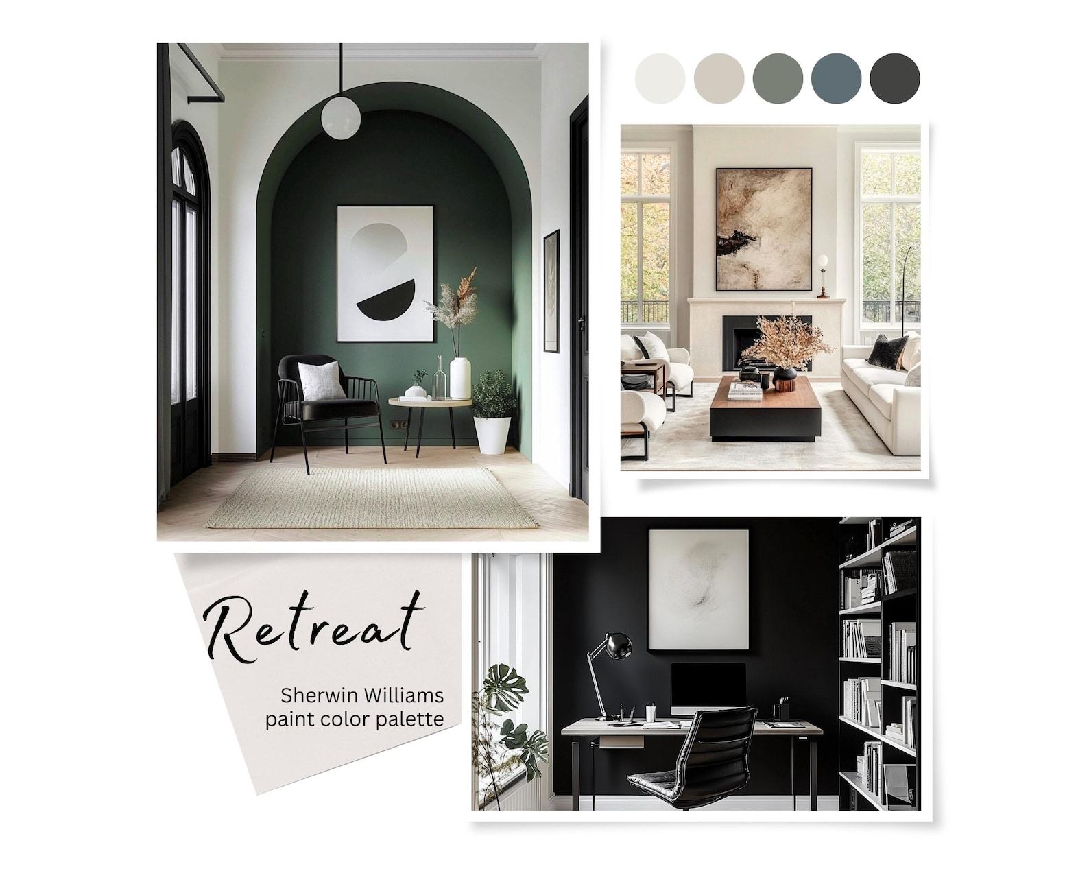 Sherwin Williams Retreat Color Palette, Whole House Paint Palette, 2024 ...