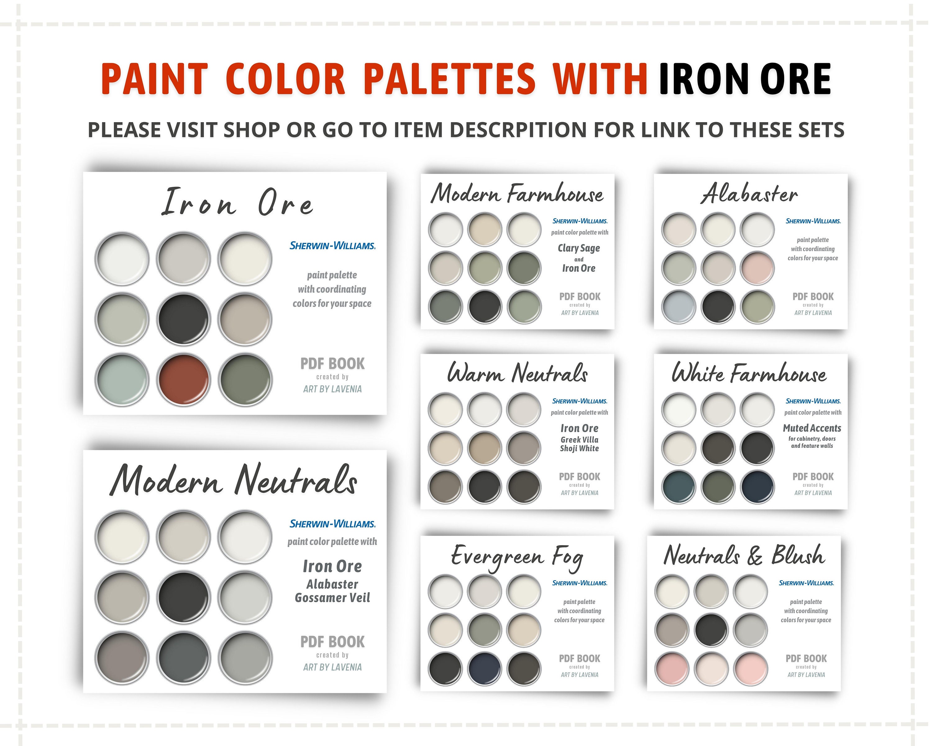 Sherwin Williams Modern Neutrals Paint Color Palette With Iron - Etsy ...