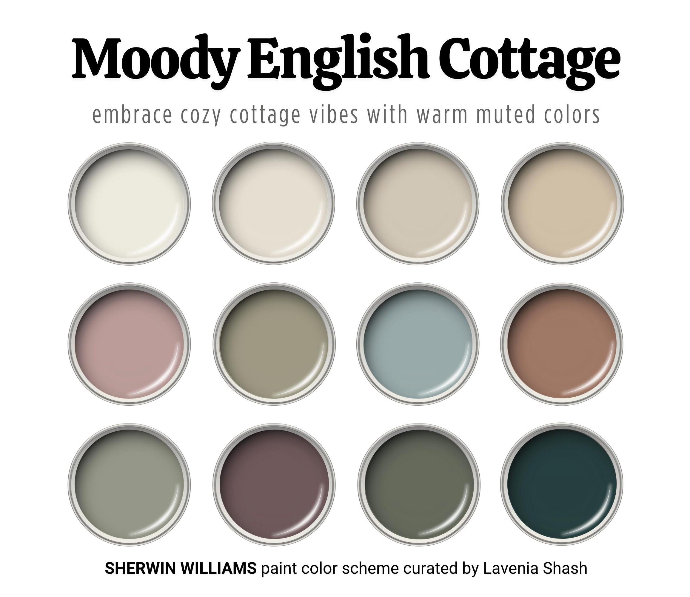 Sherwin Williams Moody English Cottage Color Palette: Whole House ...
