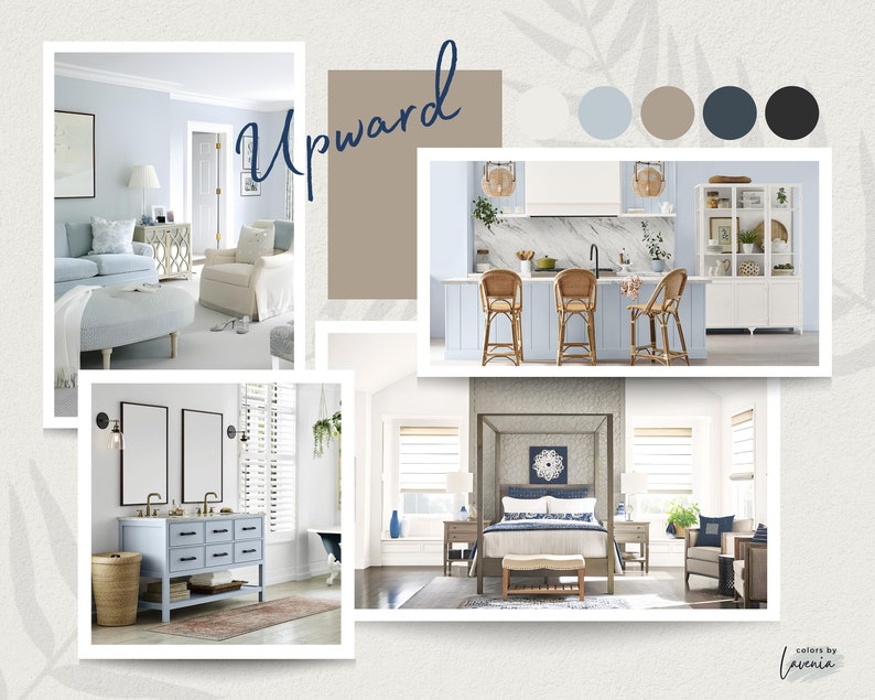 Sherwin Williams Upward, Paint Color Palette With Blue and Neutrals ...