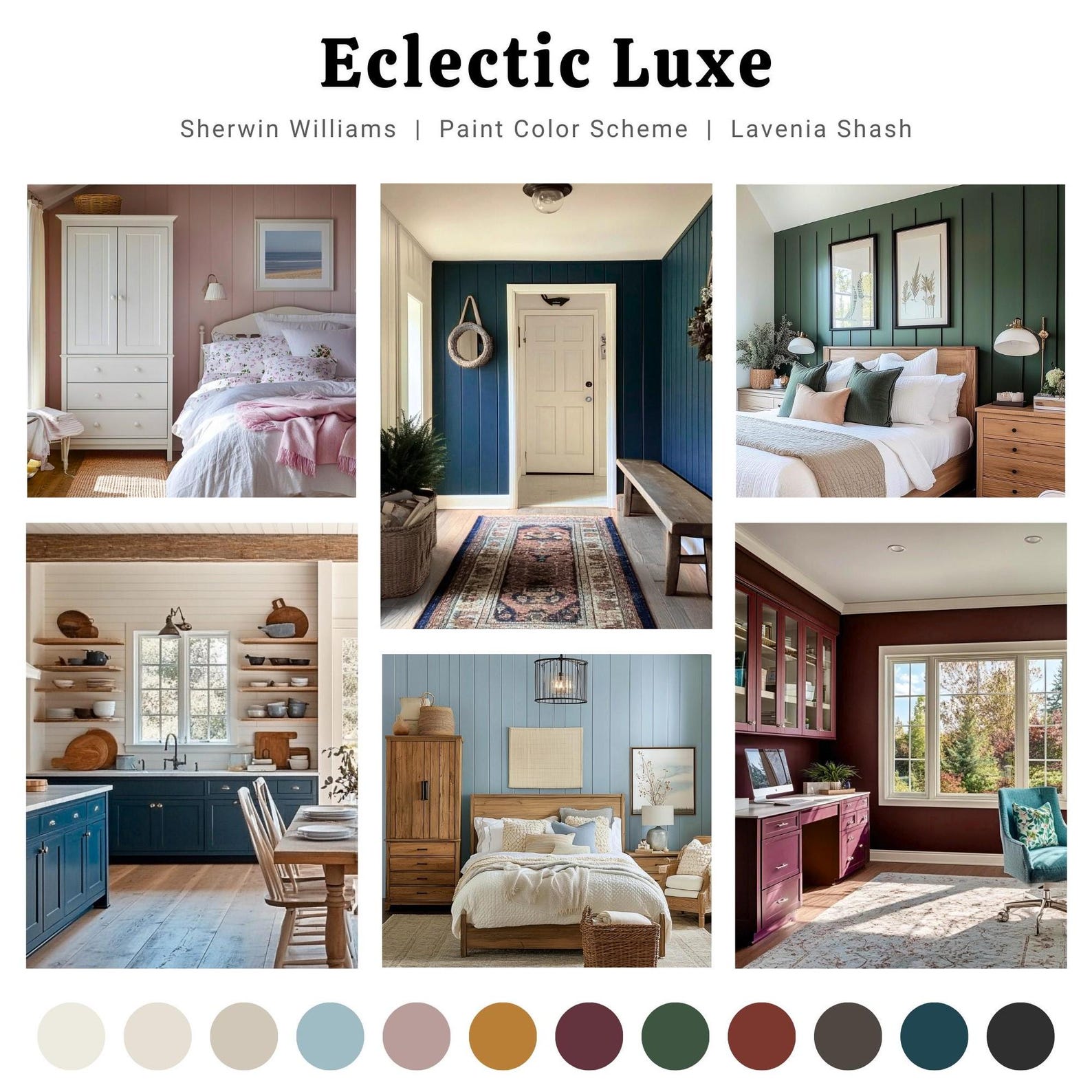 Sherwin Williams Eclectic Luxe Color Palette: Interior Paint Guide ...