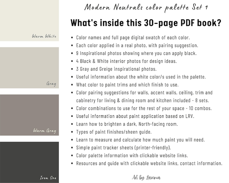 Sherwin Williams Modern Neutrals Paint Color Palette With Iron - Etsy ...