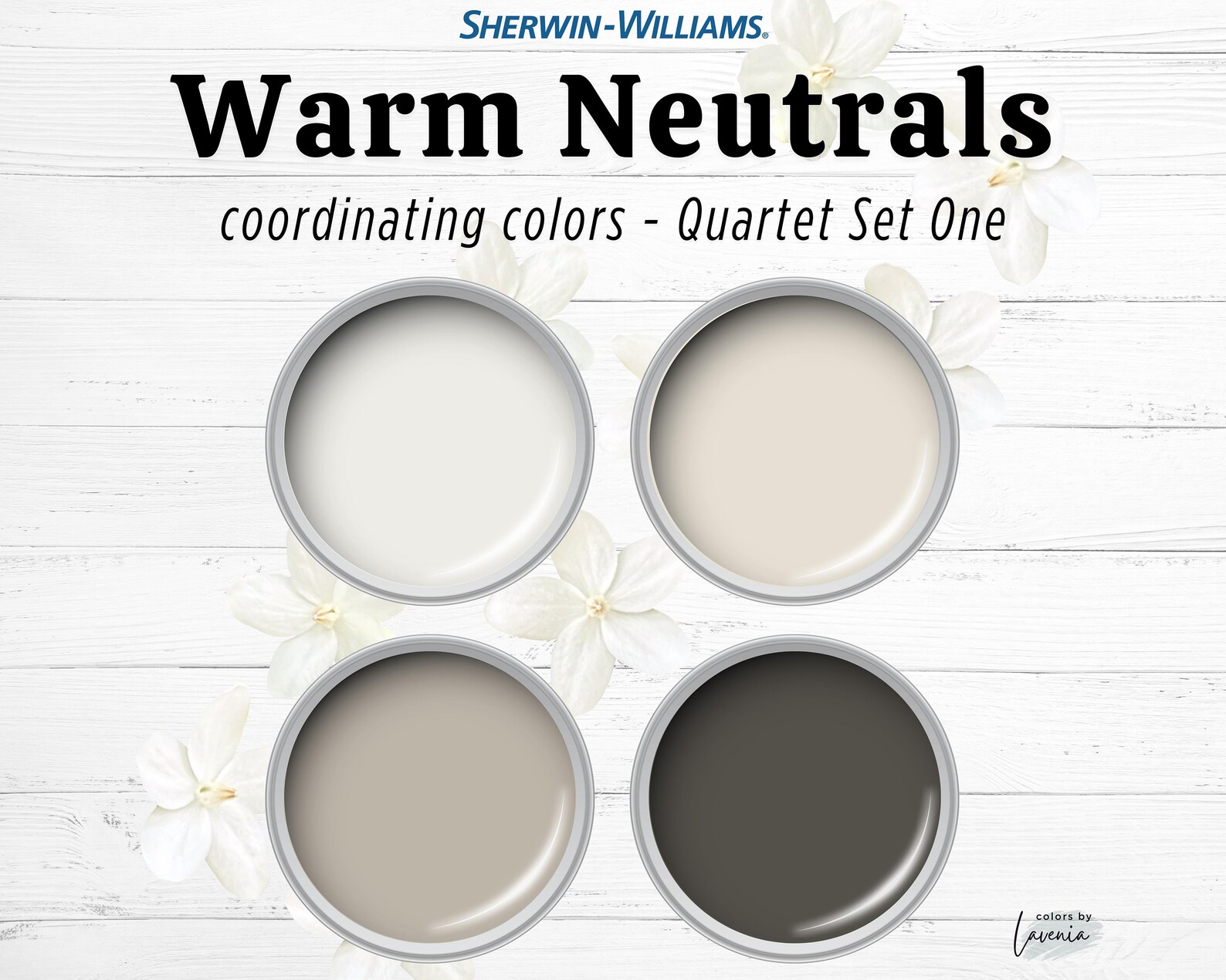 Warm Neutrals Color Palette With Sherwin Williams Paint Colors, White ...