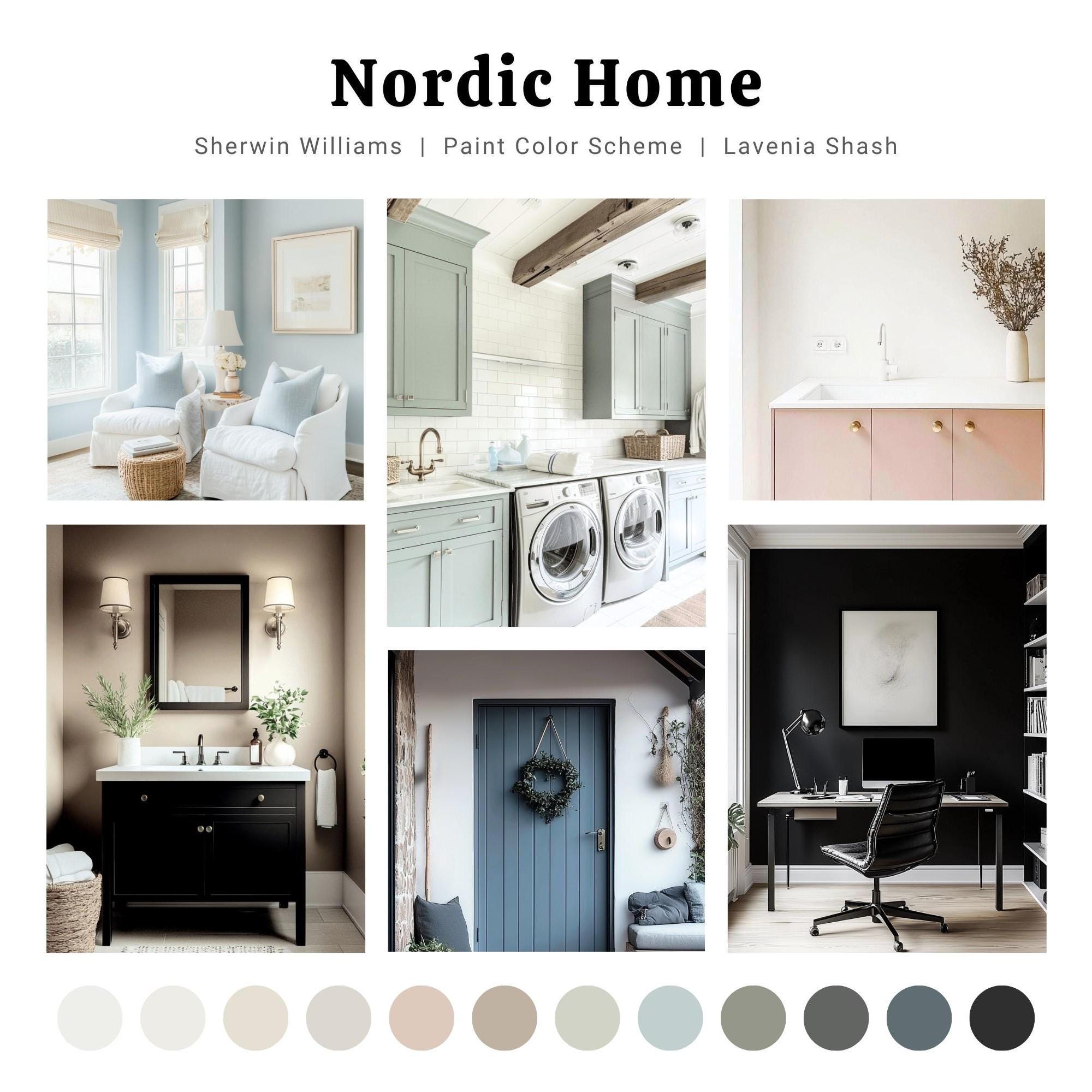 Nordic Scandinavian Color Palette: Sherwin Williams Paint Palette for ...