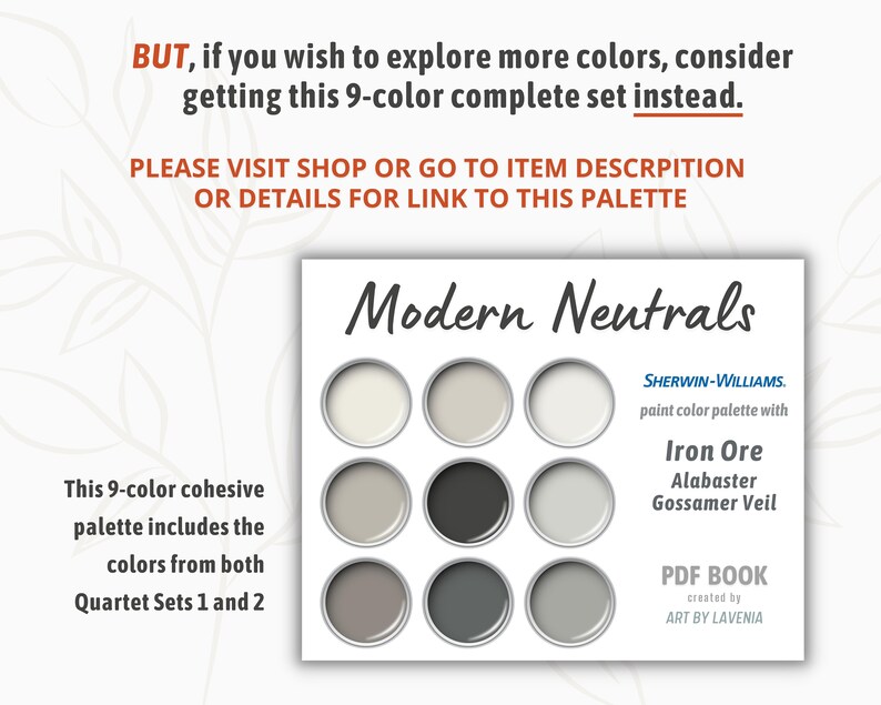 Sherwin Williams Modern Neutrals Paint Color Palette With Iron - Etsy ...