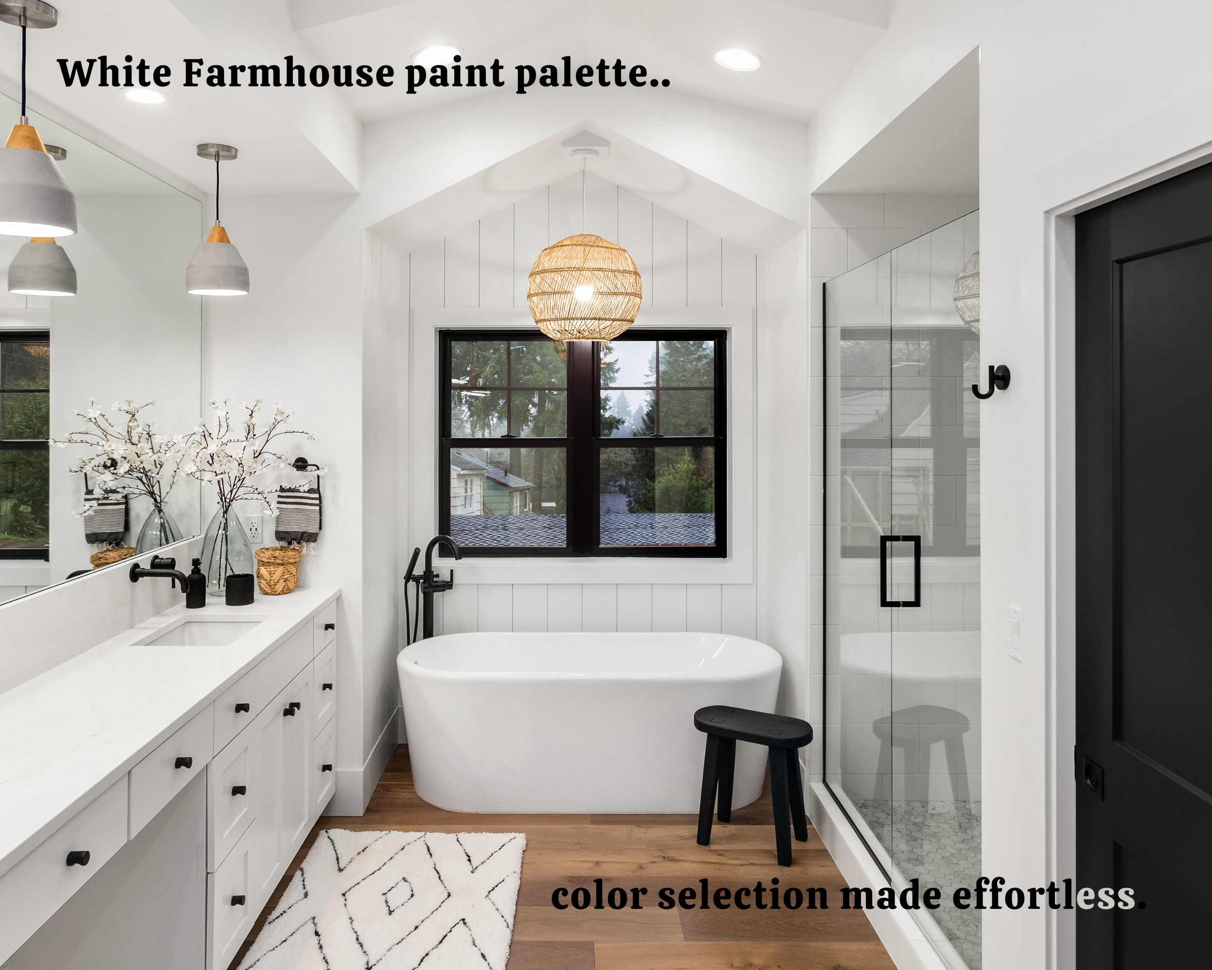 White Farmhouse Color Palette: Sherwin Williams Home Paint Scheme With ...