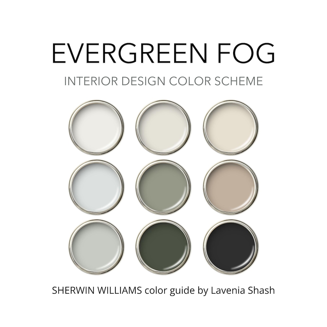 Evergreen Fog Color Palette: Sherwin Williams Whole House Interior ...