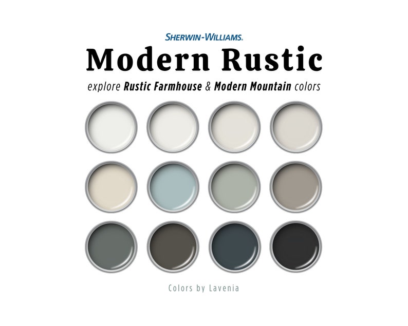 Modern Rustic Color Palette: Sherwin Williams Paint Palette for Rustic ...