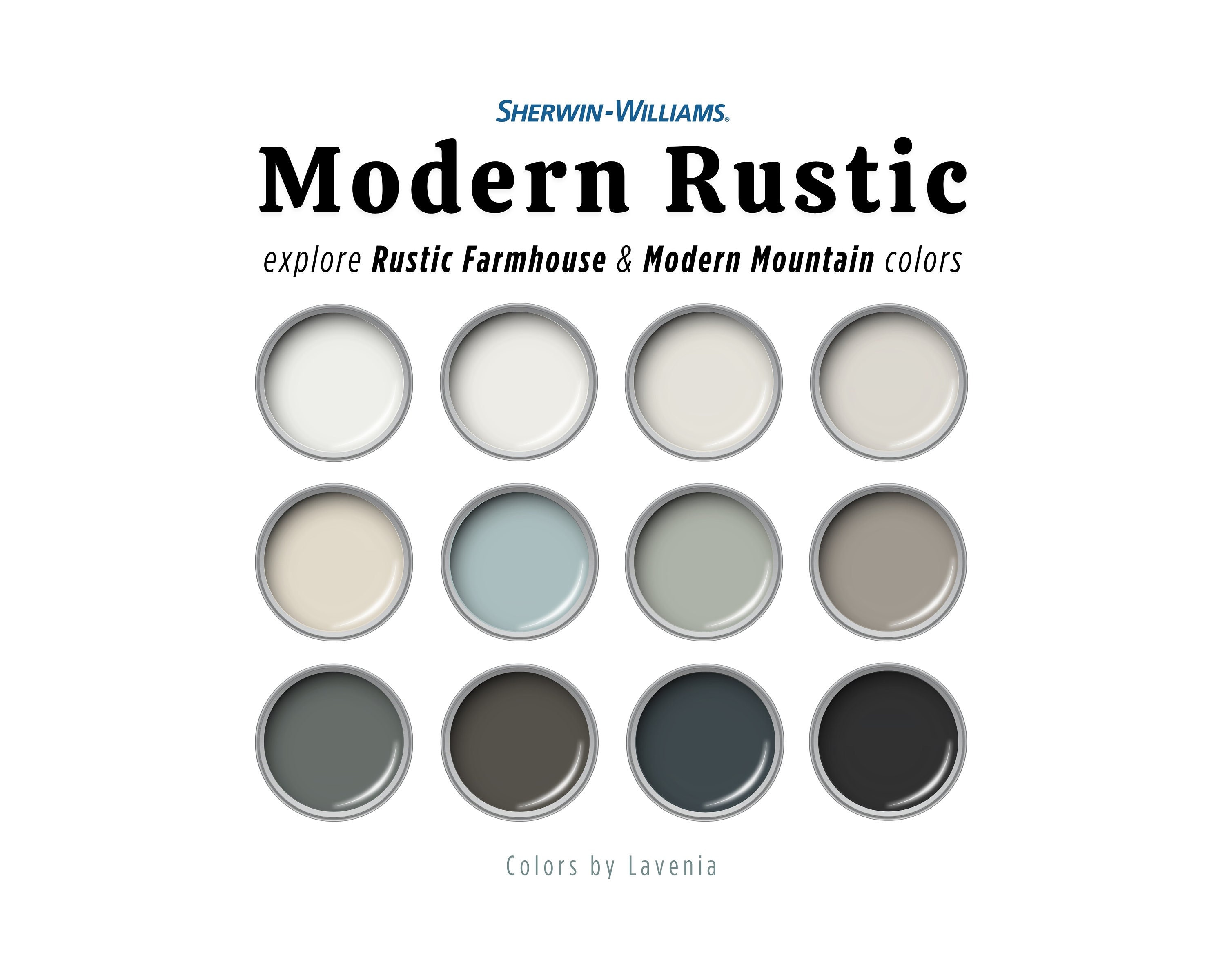 Modern Rustic Color Palette: Sherwin Williams Paint Palette for Rustic ...