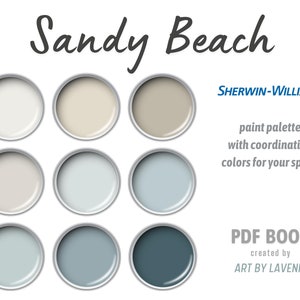 Sherwin Williams Beach House Paint Color Palette Calm Coastal - Etsy