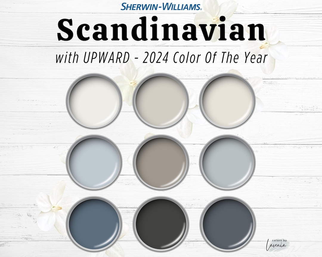Sherwin Williams Scandinavian Paint Color Palette With Blue - Etsy
