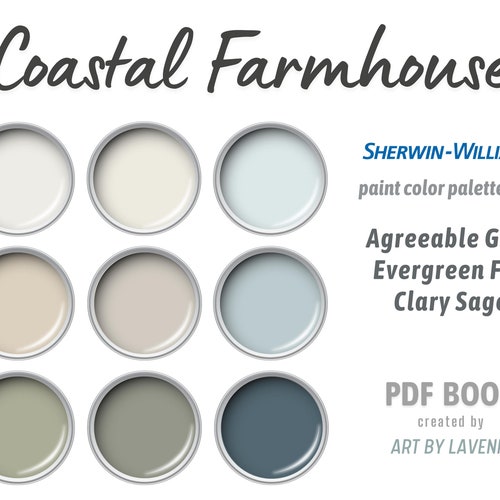 Agreeable Gray Sherwin Williams Paint Color Palette Coastal - Etsy