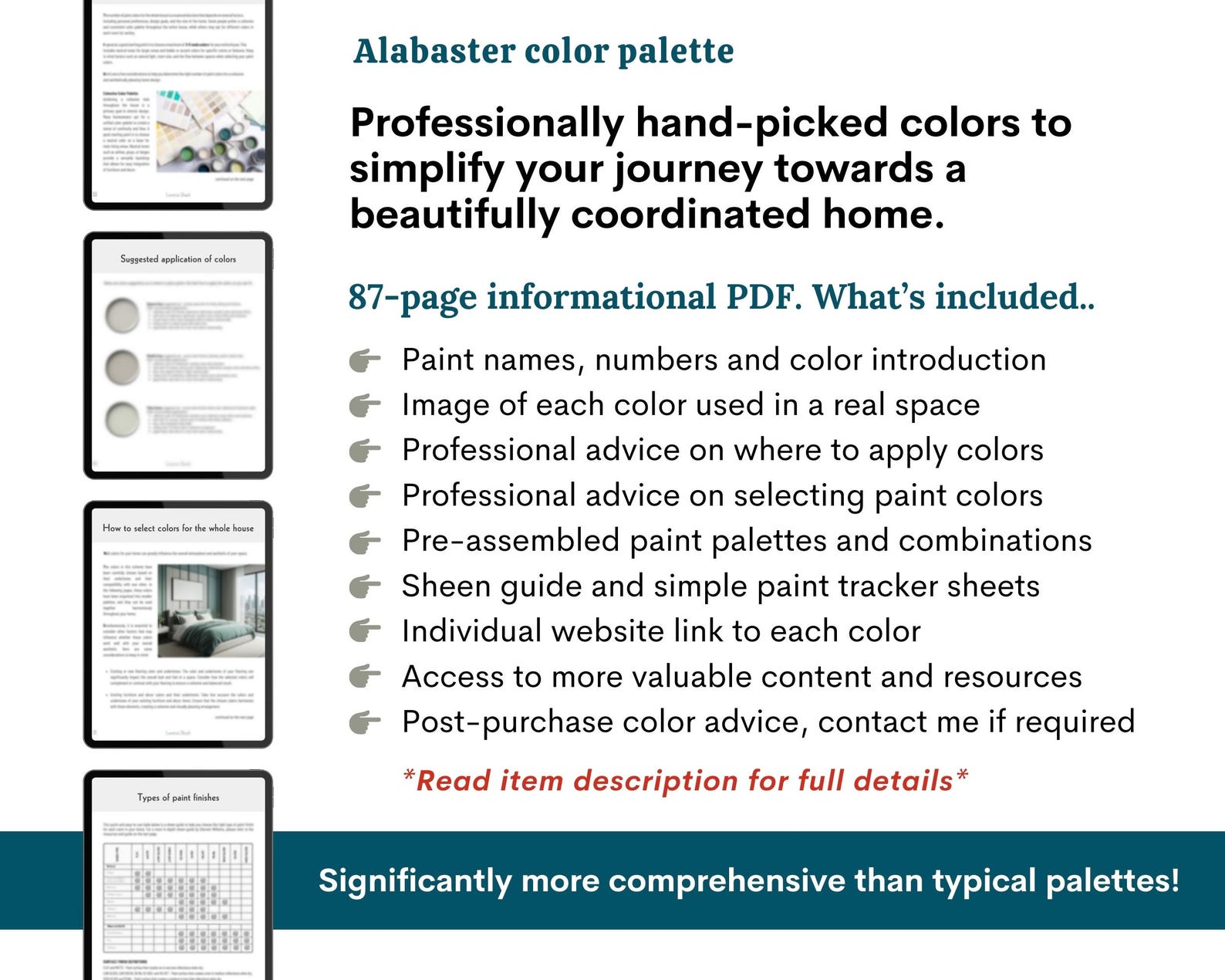 Alabaster Color Palette: Sherwin Williams Home Paint Scheme - Whole ...