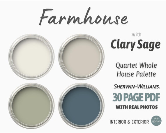 Sherwin Williams Farmhouse Color Palette With Clary Sage - Etsy Australia