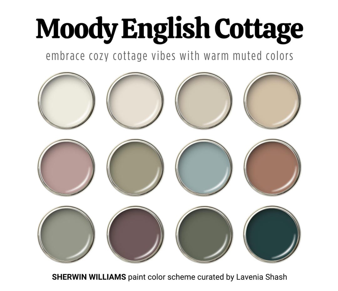 Sherwin Williams Moody English Cottage Color Palette: Whole House ...