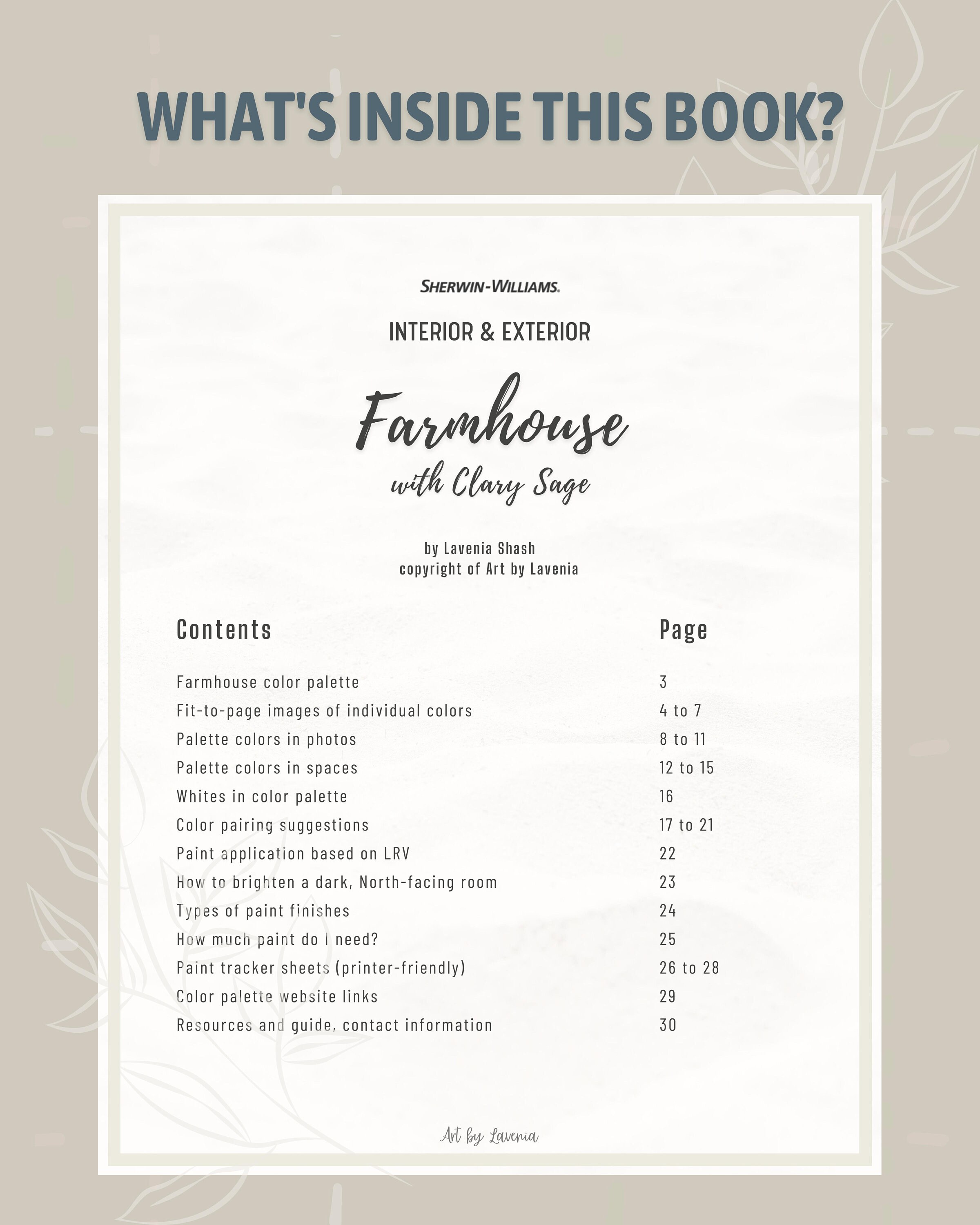 Sherwin Williams Farmhouse Color Palette With Clary Sage - Etsy Australia