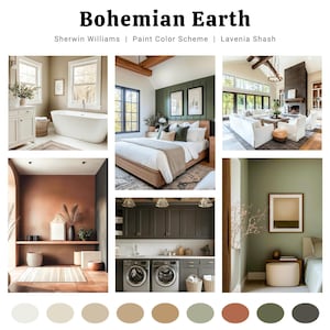Sherwin Williams Boho Paint Color Palette: Bohemian Earth - Nature ...