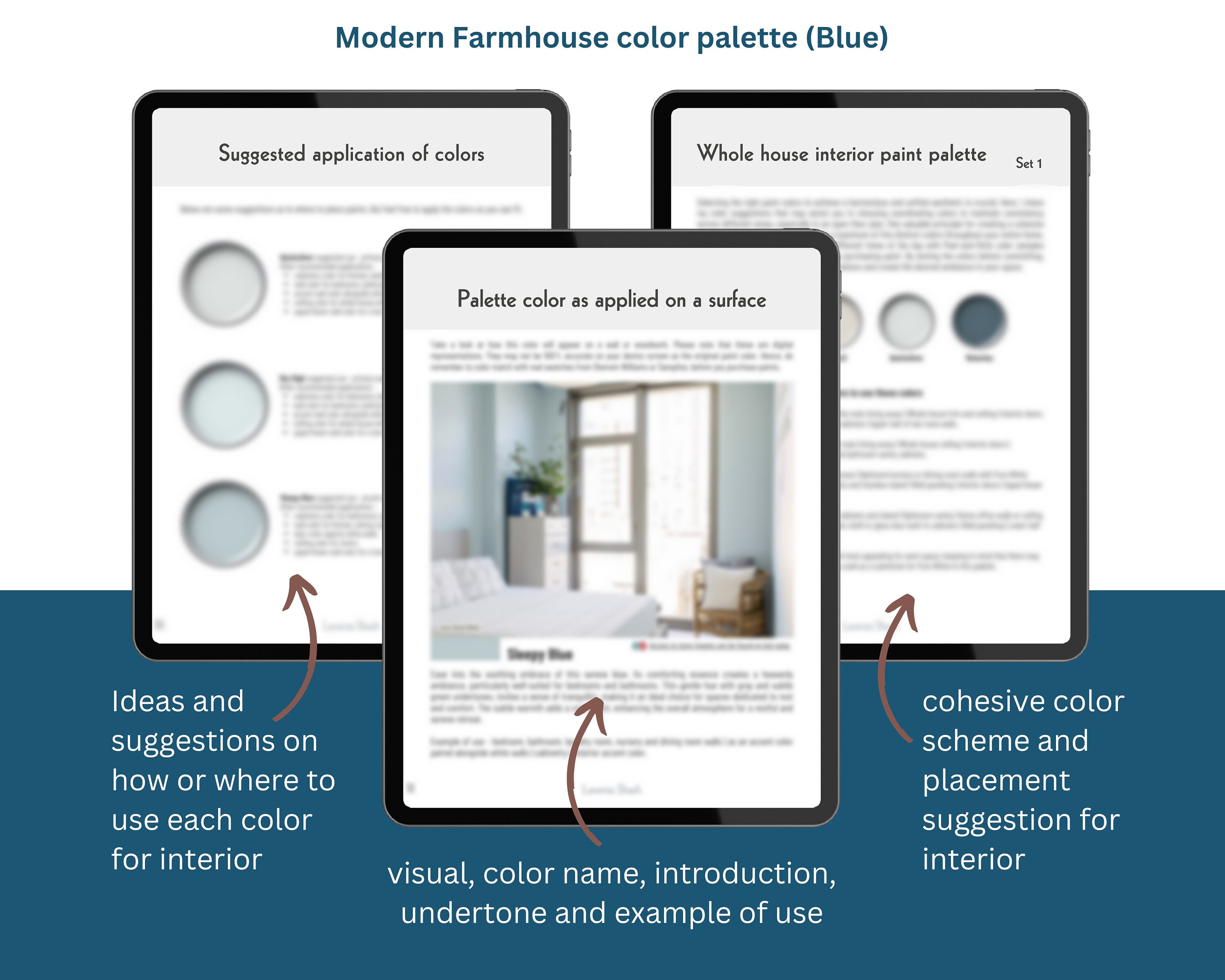 Modern Farmhouse Color Palette: Sherwin Williams Blue Paint Palette for ...