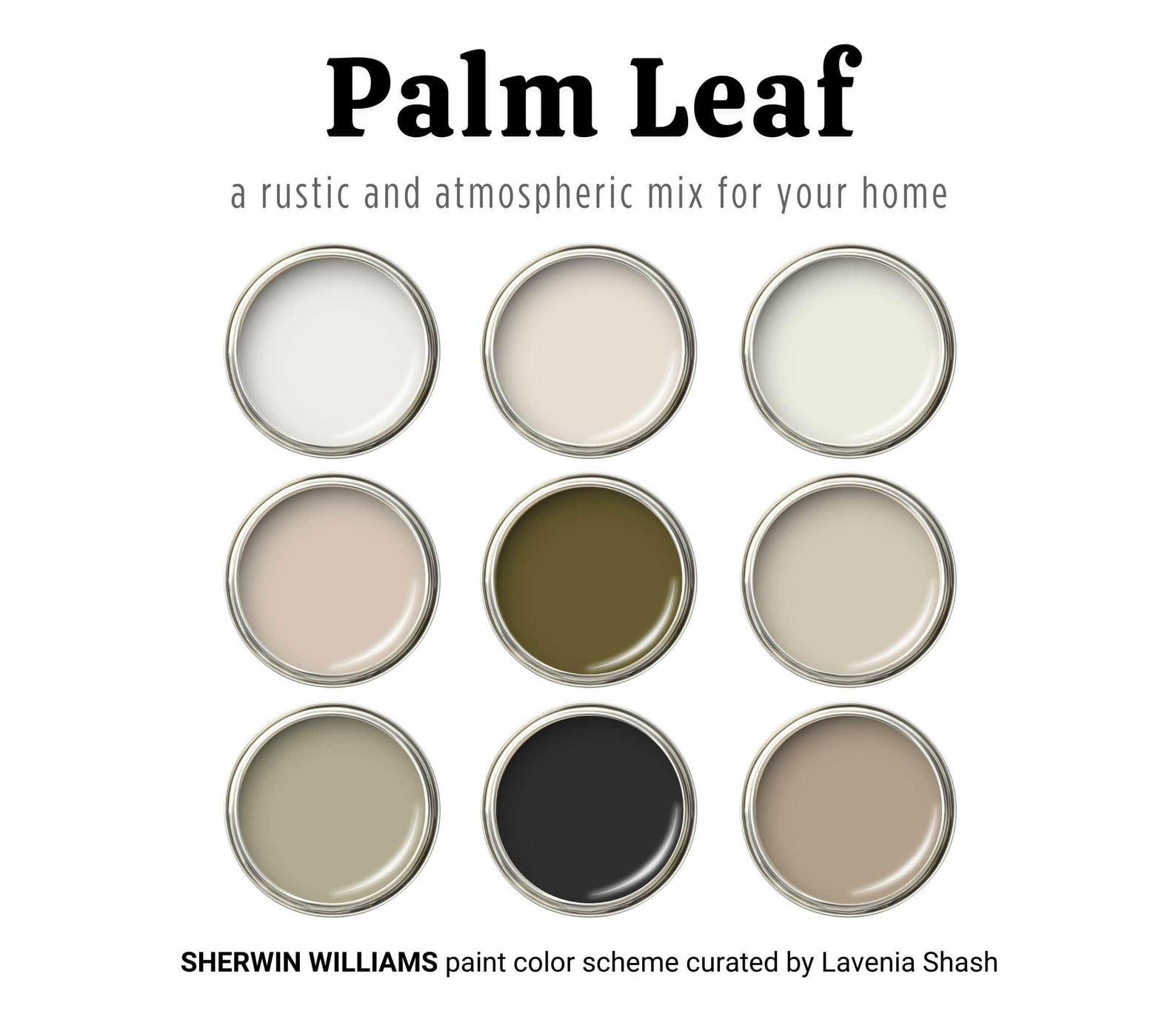 Palm Leaf Color Palette: Sherwin Williams Paint Palette, Dark Olive ...