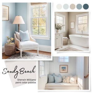 Sherwin Williams Beach House Paint Color Palette, Calm Coastal ...