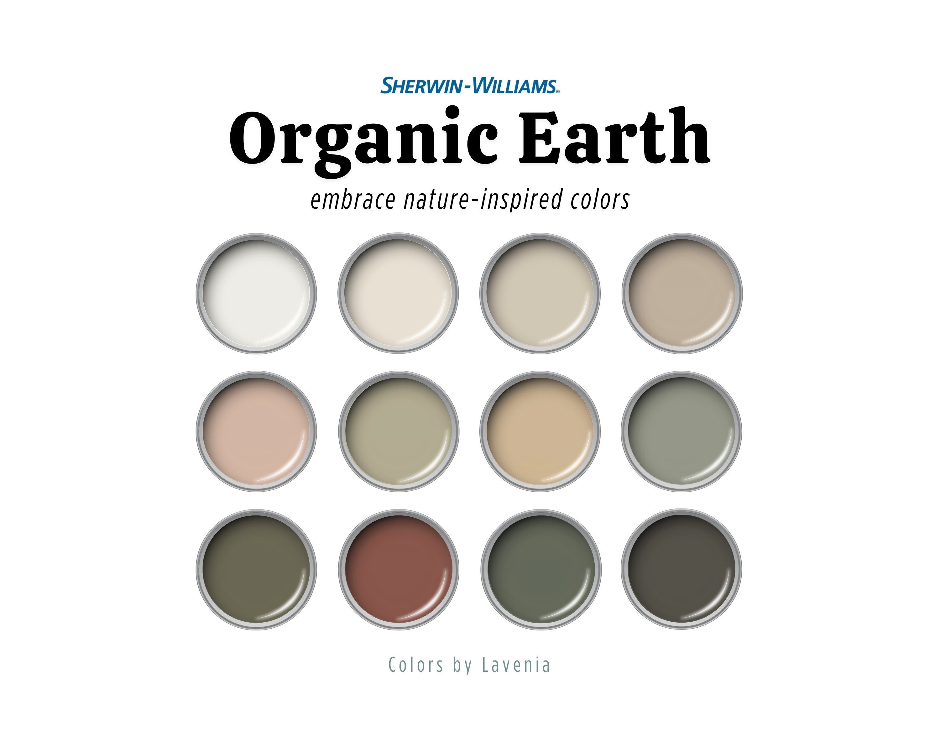 Organic Earth Color Palette: Sherwin Williams Paint Palette for Whole ...