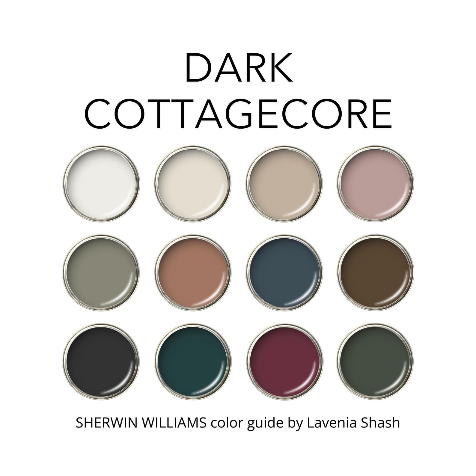 Dark Cottagecore Color Palette: Sherwin Williams Whole House Interior ...