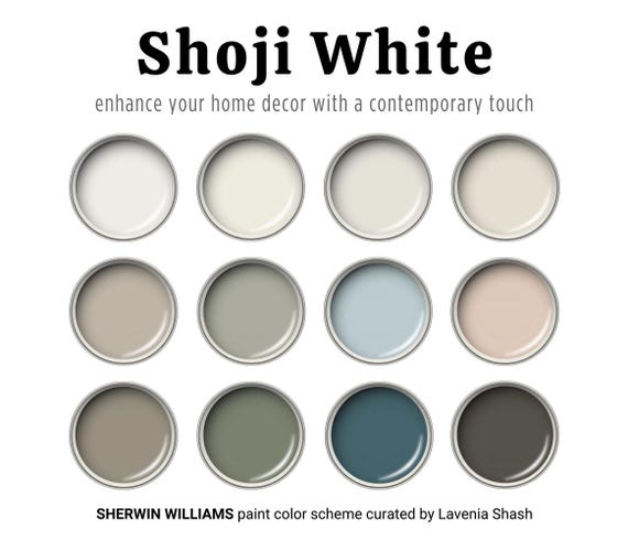 Shoji White Color Palette Sherwin Williams Whole House Paint Palette Best Selling White and Warm Neutral Interior Wall and Cabinet Colors. Etsy UK