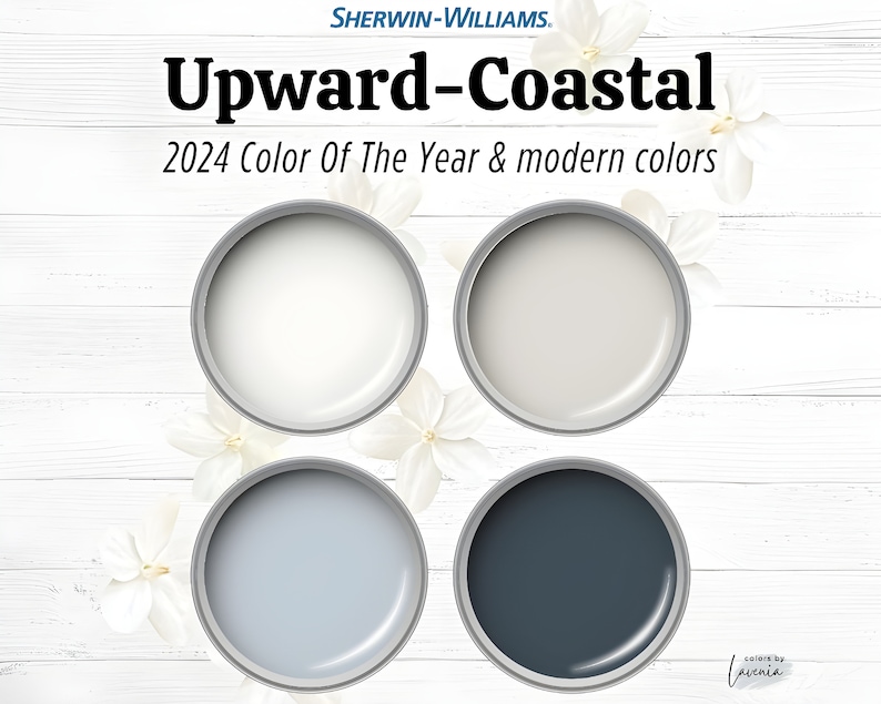 Calm Coastal Color Palette With Sherwin Williams Upward Color of the ...