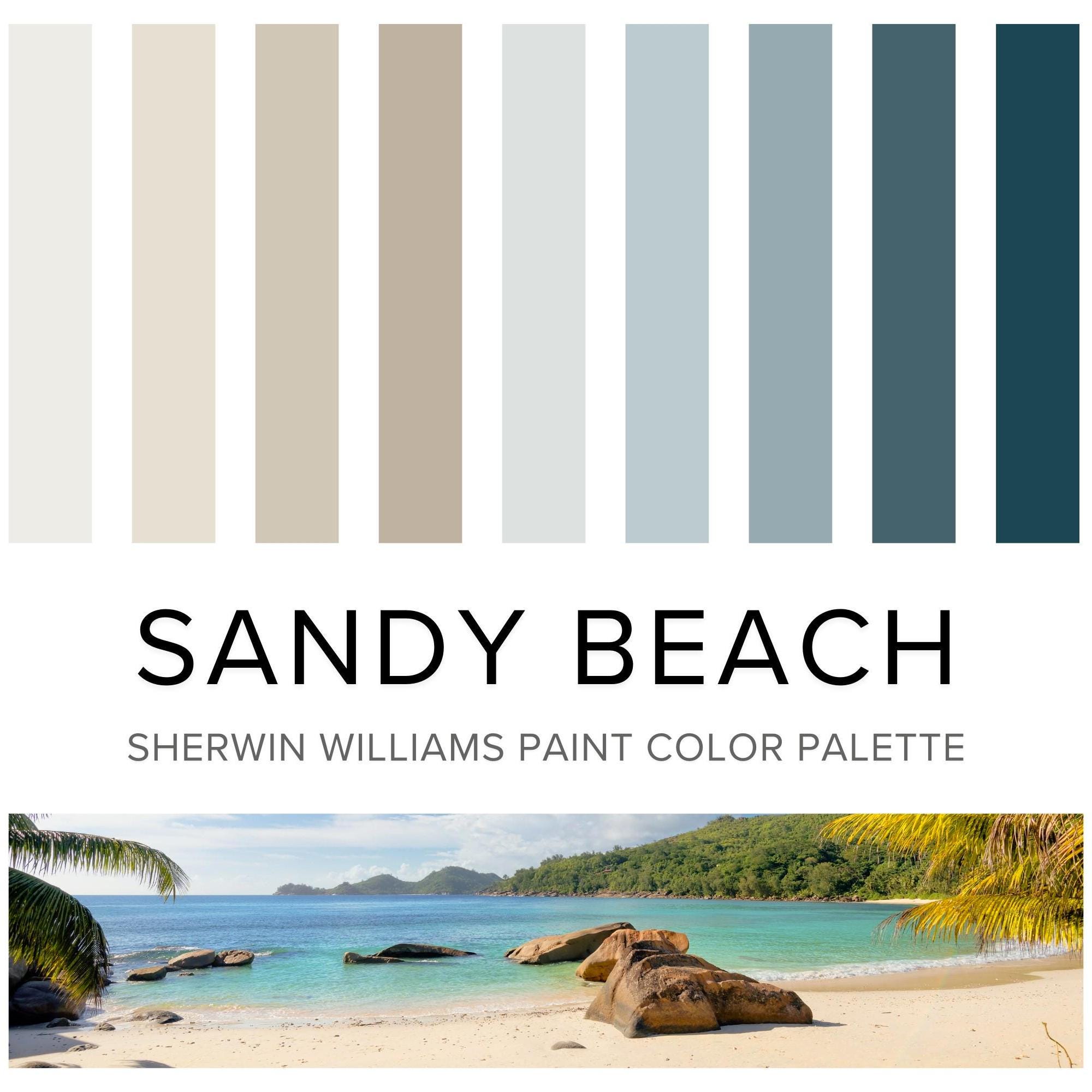 Sandy Beach House Color Palette: Sherwin Williams Calm Coastal Paint ...