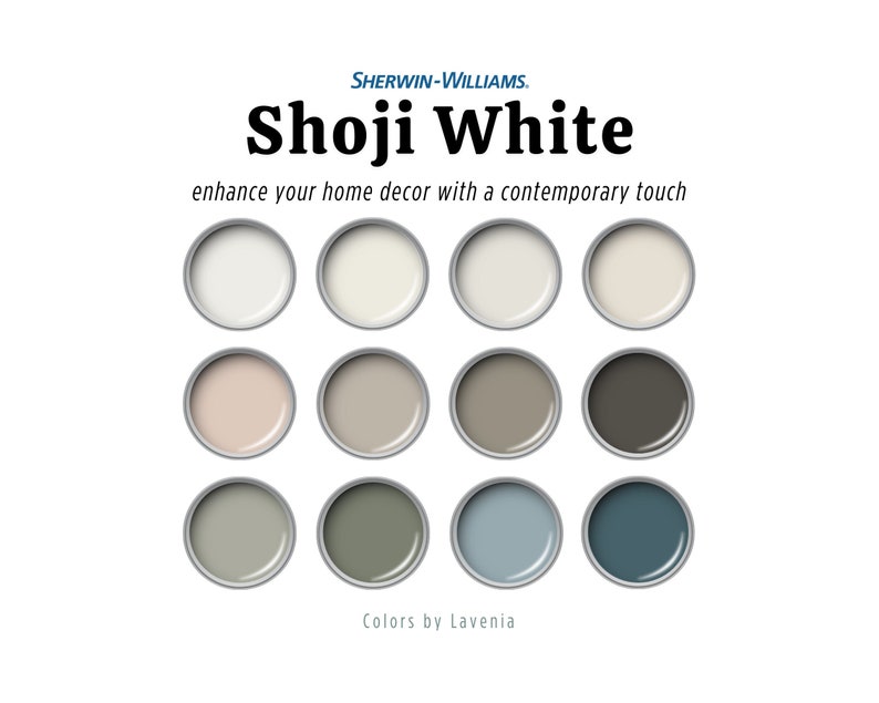 Shoji White Color Palette, Sherwin Williams Whole House Paint Palette ...