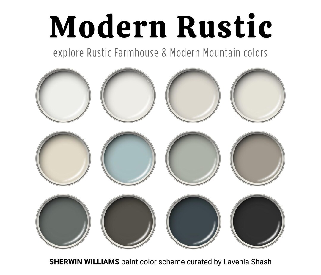 Modern Rustic Color Palette: Sherwin Williams Paint Palette for Rustic ...