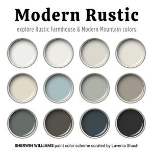 Modern Rustic Color Palette: Sherwin Williams Paint Palette for Rustic ...
