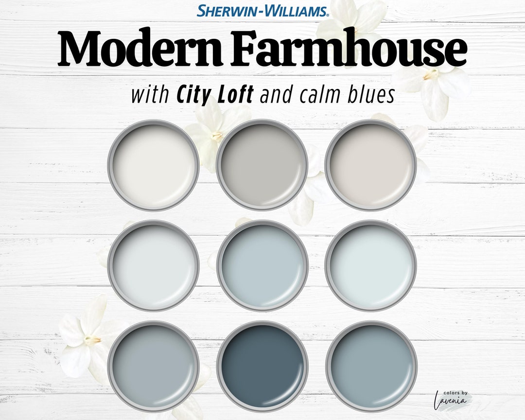 Sherwin Williams Modern Farmhouse Paint Color Palette With City Loft ...
