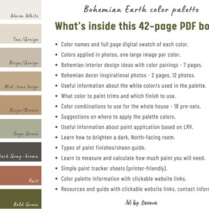 Sherwin Williams Boho Paint Color Palette Bohemian Earth Color Scheme ...