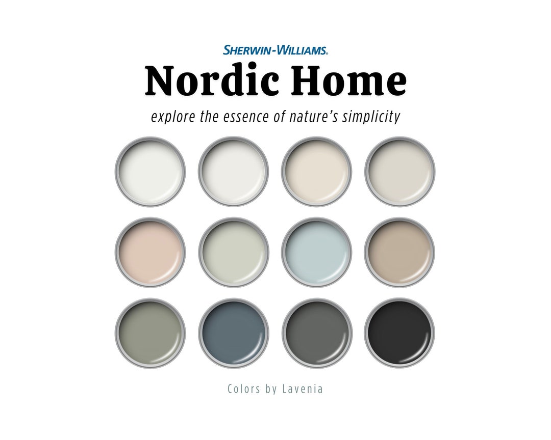 Nordic Scandinavian Color Palette: Sherwin Williams Paint Palette for ...