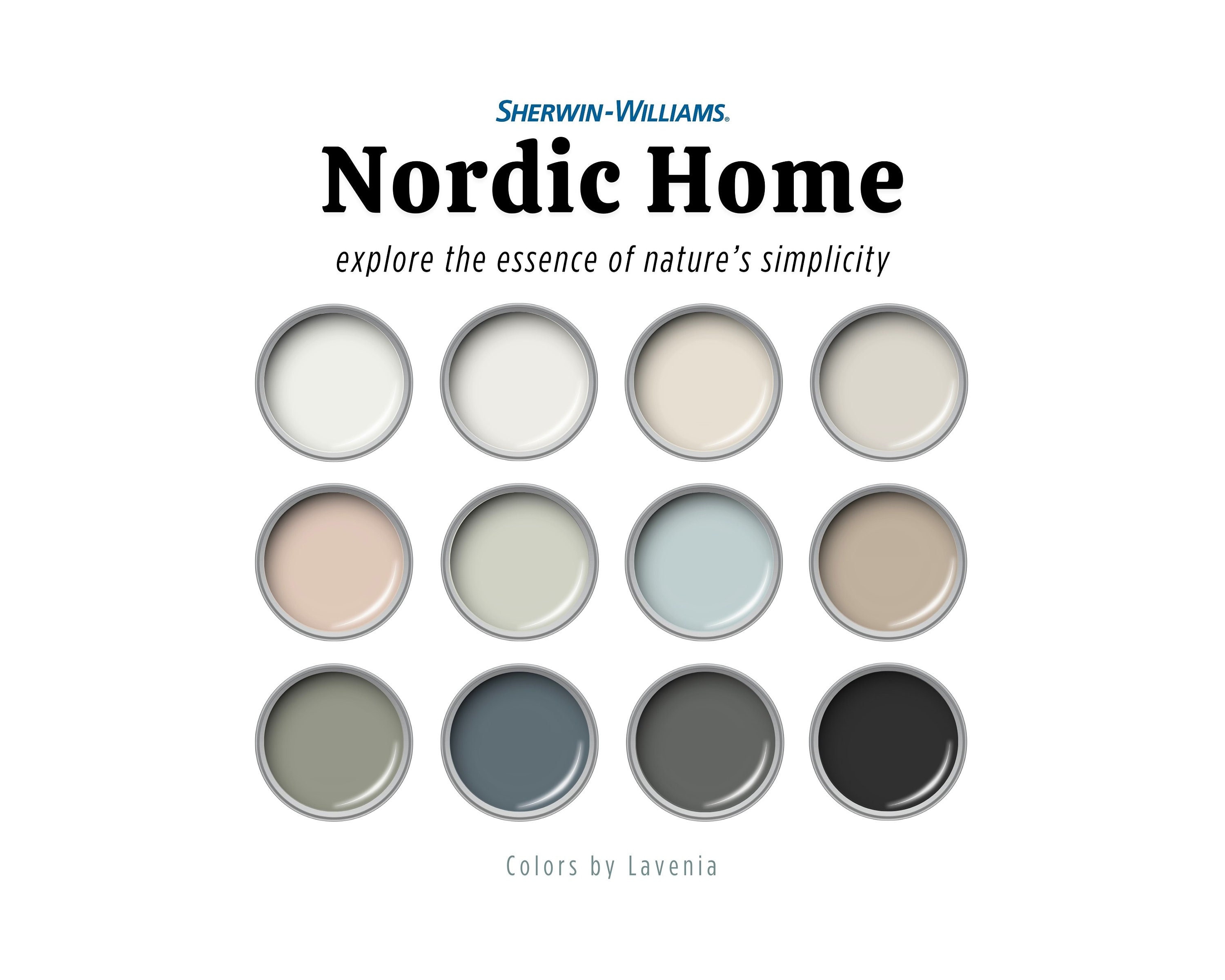 Nordic Scandinavian Color Palette: Sherwin Williams Paint Palette for ...