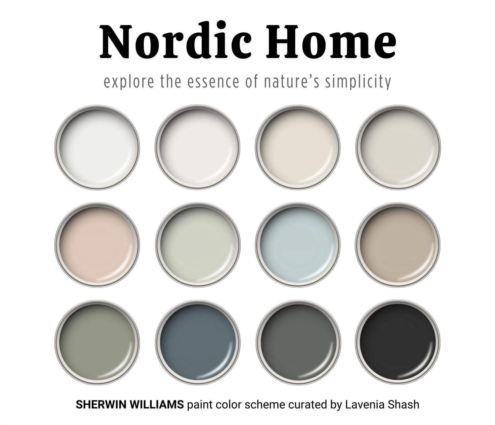 Nordic Scandinavian Color Palette: Sherwin Williams Paint Palette for ...