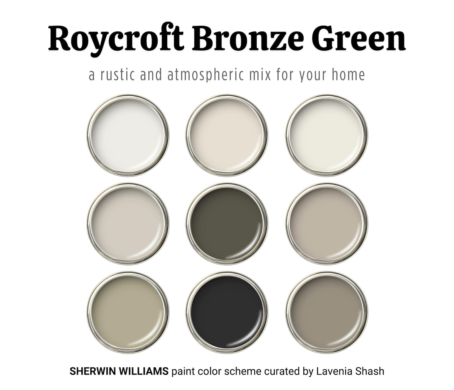 Roycroft Bronze Green Sherwin Williams Color Palette, 2024 Paint Colors ...