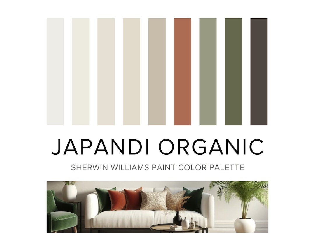 Japandi Color Palette: Sherwin Williams Home Paint Scheme Warm Earthy ...