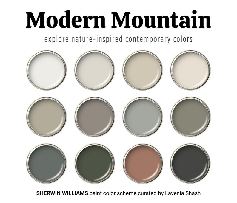 Modern Mountain Color Palette: Sherwin Williams Paint Scheme for Whole ...