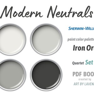 Sherwin Williams Modern Neutrals Paint Color Palette With Iron - Etsy