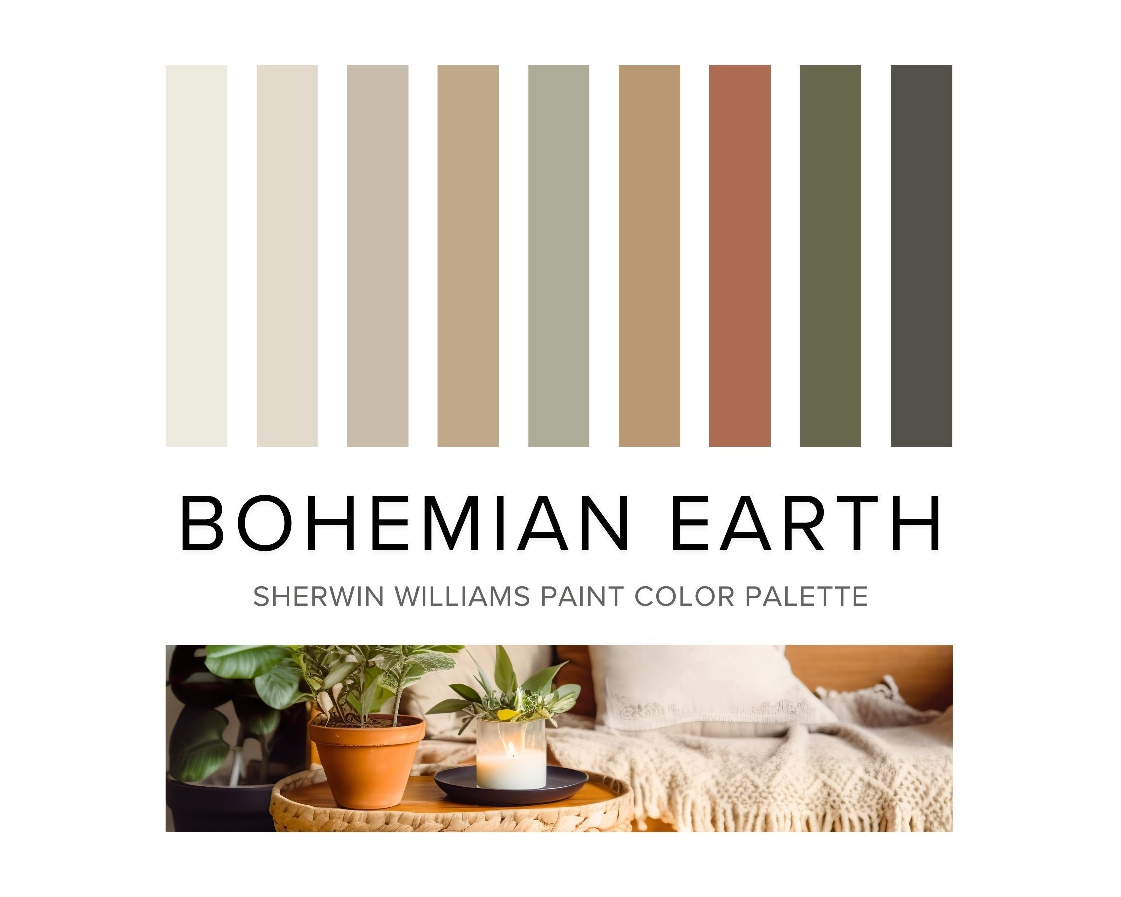 Boho Color Palette: Sherwin Williams Paint Colors for Earthy Warm ...