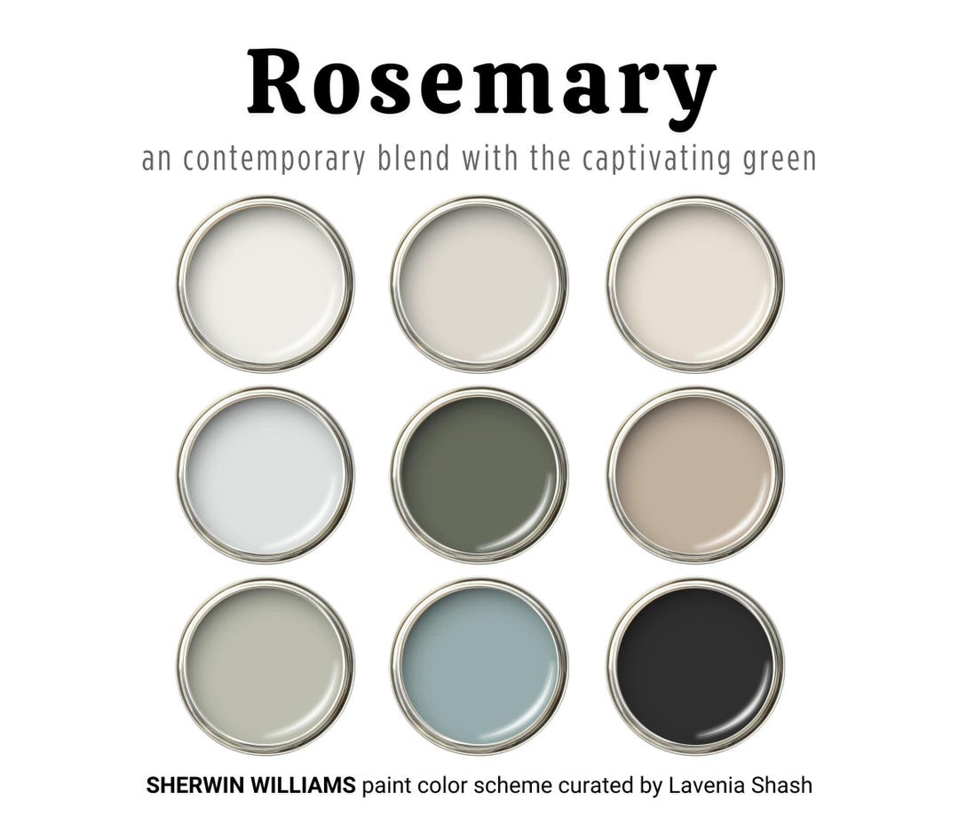 Rosemary Color Palette: Sherwin Williams Whole House Paint Scheme With ...