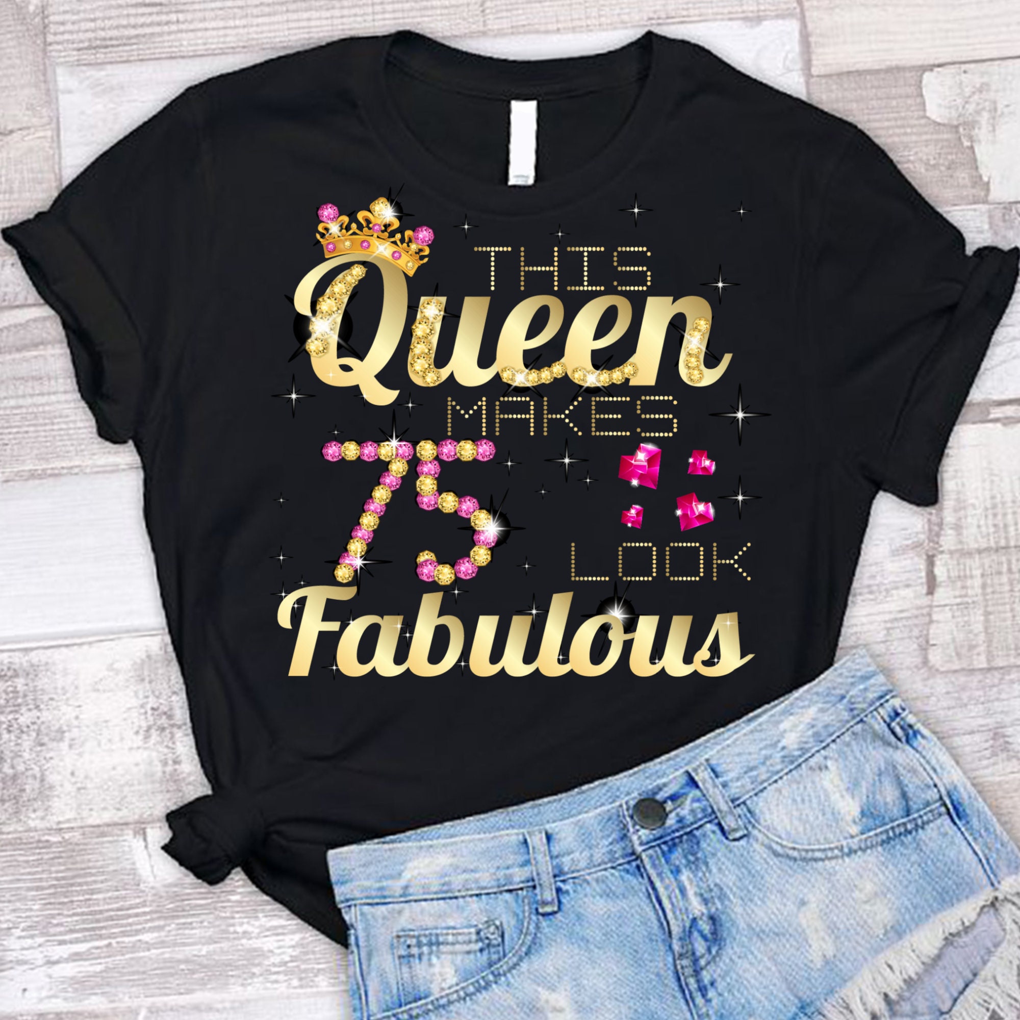 75th Birthday Shirt 75th Birthday Party Customised Birthday Etsy