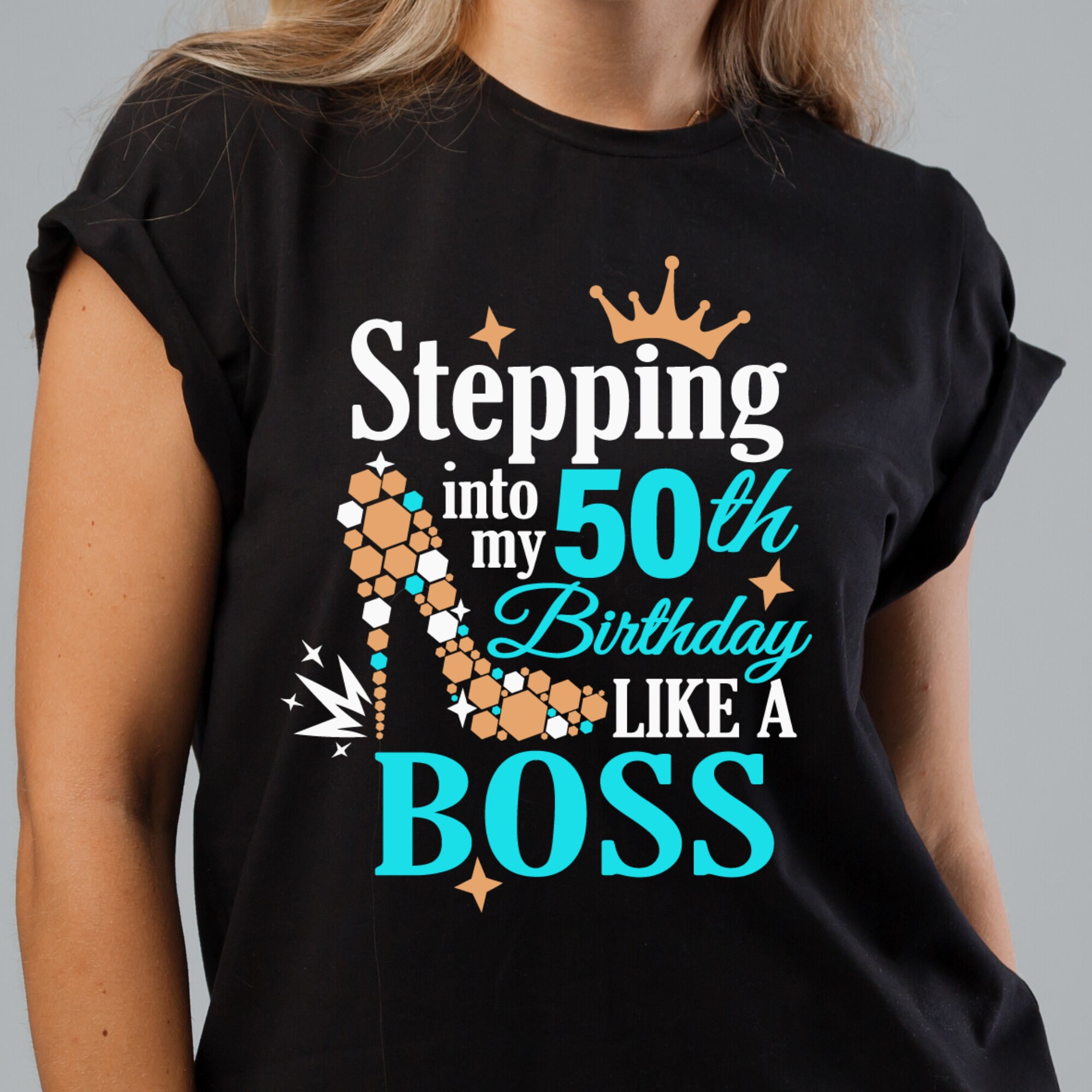 Stepping Into My 50th Birthday Like a Boss Shirt 50th | Etsy