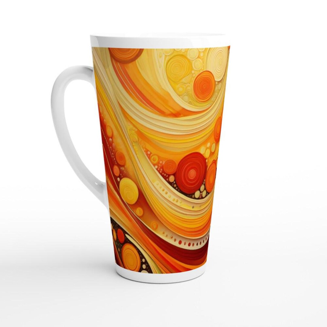 White Latte Mug jupiter 17oz - Etsy