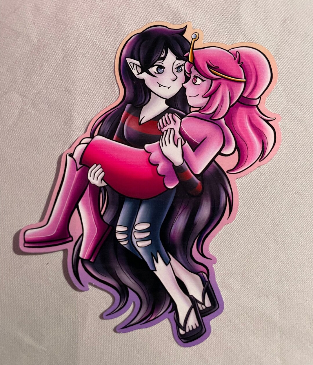 Adventure Time Sticker Marceline X Princess Bubblegum Glossy Vinyl ...