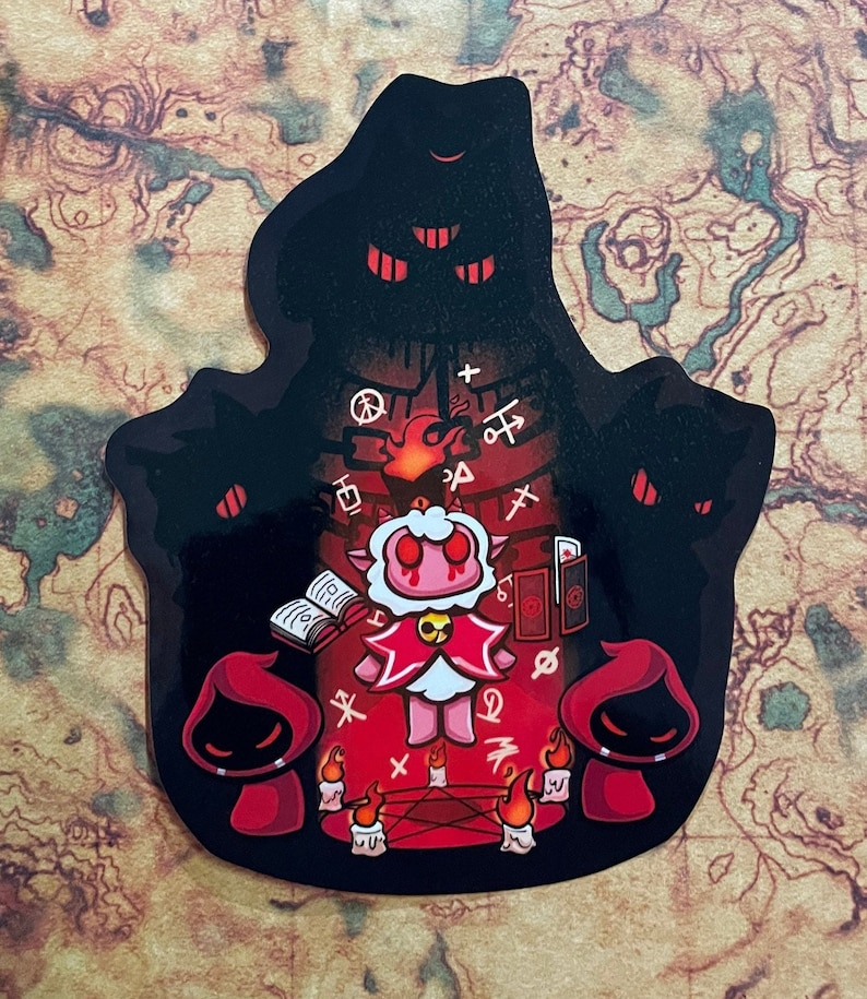 Cult of the Lamb Sticker Cult Leader Lamb Glossy Vinyl - Etsy
